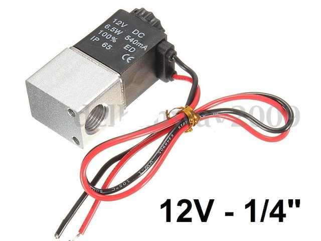 Pneumatski elektromagnetni ventil - 12V - 1/4` - NC