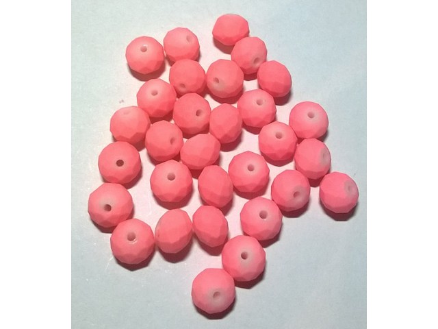 Staklene perle pastelna roza 6x8mm 5KOM
