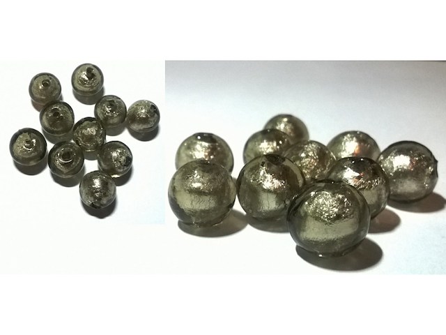 Staklene perle Sive Crack 10mm 1KOM