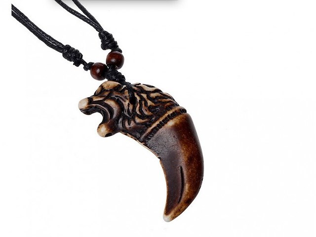 Ogrlica izrezbarena Kandza lava poveca