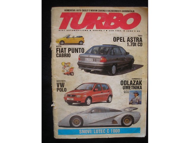 T U R B O, svet automobilizma, godina I, jun 1994.