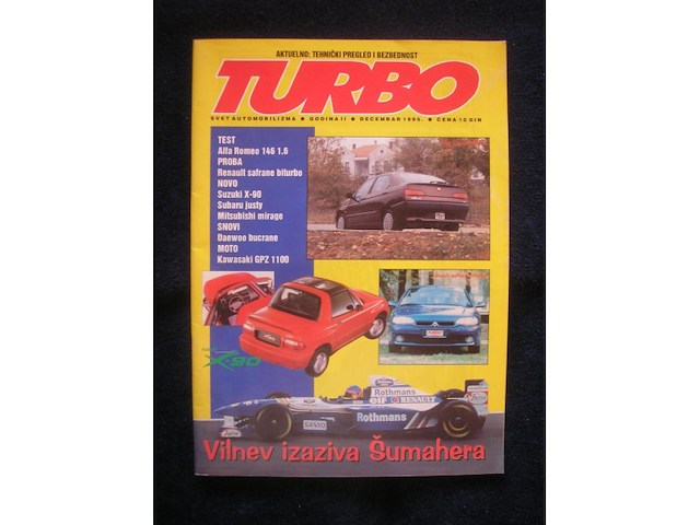 T U R B O, svet automobilizma, godina II, decembar 1995