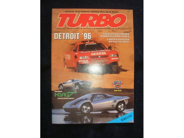 T U R B O, svet automobilizma, godina II, februar 1996.