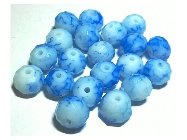 Facetirane staklene perle svetlo plave 10mm 1KOM