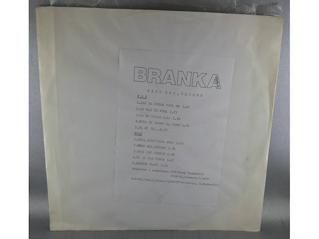 BRANKA SOVRLIĆ - MEDU MOJ, ŠEĆERU, LP,PROMO