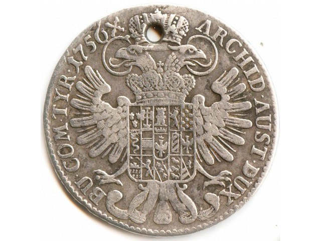 Austrija 1/2 thaler 1756 Hall