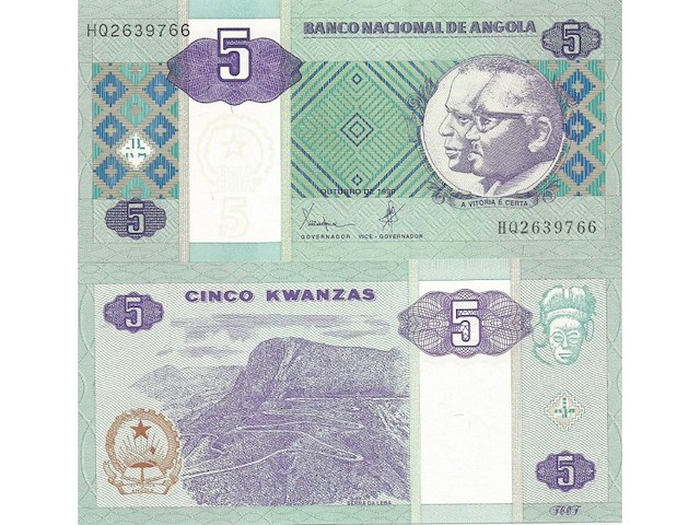 Angola 5 kwanzas 1999. UNC P-144