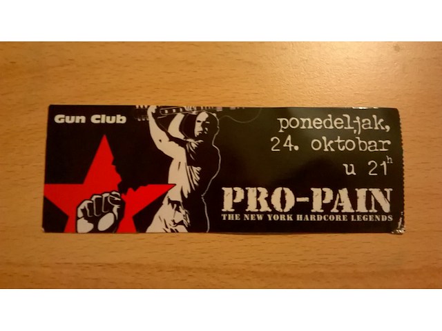 Ulaznica PRO-PAIN 24.10.2011. sa autogramom Gary Meskil