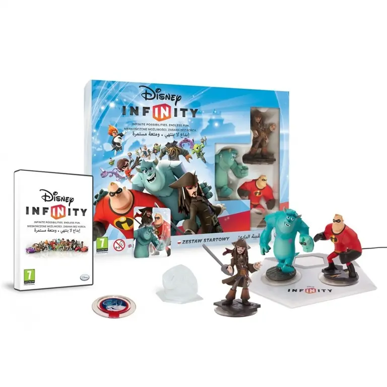 Disney Infinity Infinity PS3 Starter Pack (Jack Sparrow+Mr. Incredible+Sulley+Game+Plyset Peace+Power Disc)