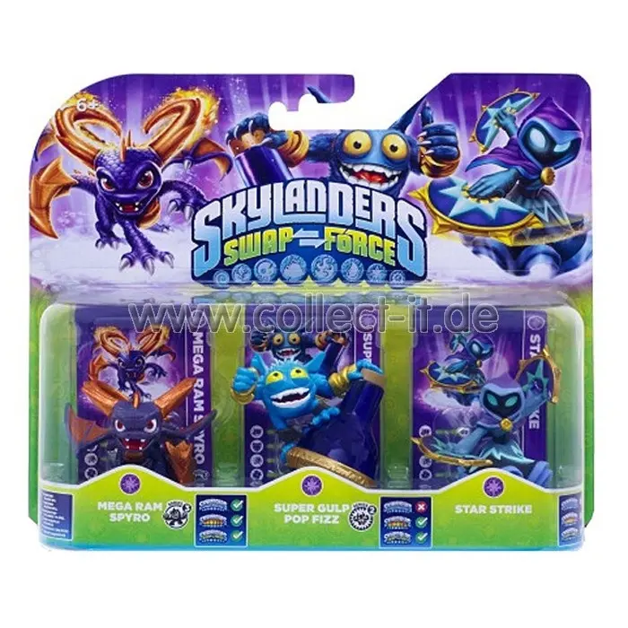 SkyLanders Skylanders SWAP Force Magic Triple Pack (Mega Ram Spyro + Super Gulp Pop Fiz + Star Strike) 84850EU