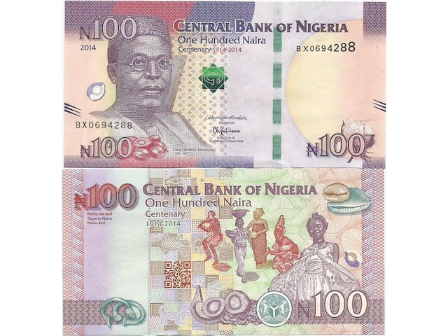 Nigeria 100 naira 2014. UNC
