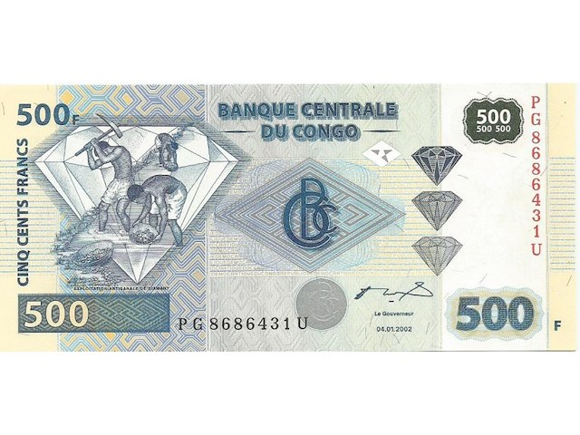 Congo 500 francs 2002. UNC