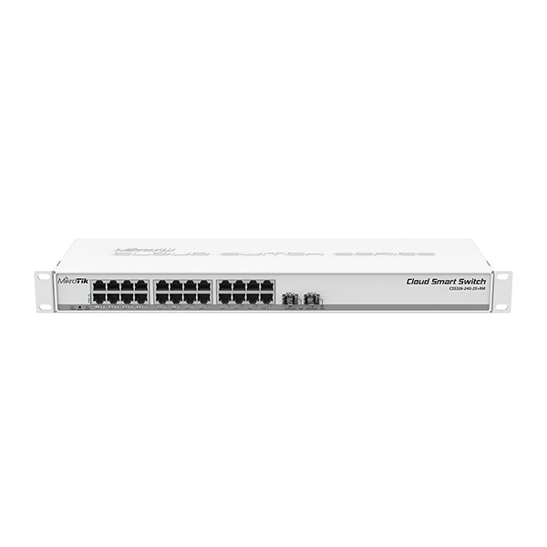 MikroTik CSS326-24G-2S+RM upravljiv svič 24 x 1GbE RJ45 & 2 x 10GbE SFP+, Web GUI, MAC filter, VLAN, port bandwidth/ mirroring/ access control/ security/ isolation, MTBF 22.8god, temp. -40÷70C, Po...