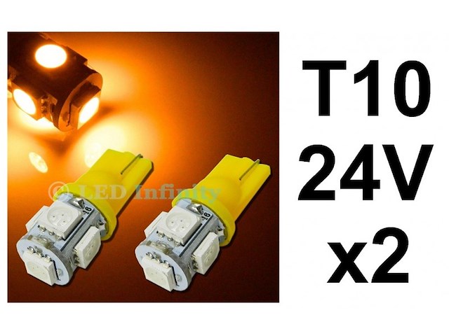 LED Sijalica - T10 pozicija - 24V - 5 SMD - 2 kom