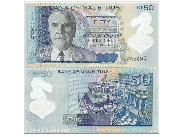 Mauritius Mauricius 50 rupees 2013. UNC polimer