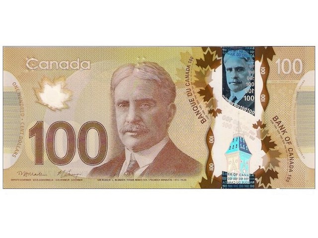 Canada Kanada 100 dolara 2011. UNC polimer
