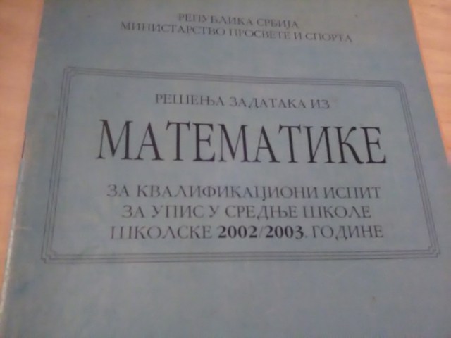 MATEMATIKA ZADACI ZA UPIS U SREDNJU