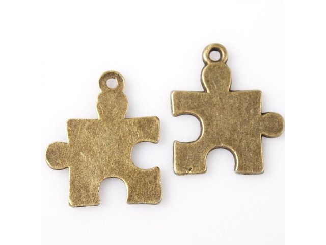 Privezak boje bronze pazle puzzle 22mm