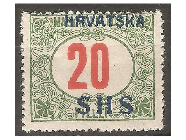 1918 - SHS Hrvatska Porto 20 filer