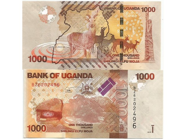 Uganda 1000 shillings 2015. UNC
