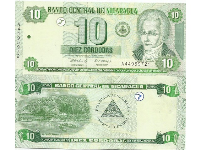 Nicaragua 10 cordobas 2002. UNC P-191