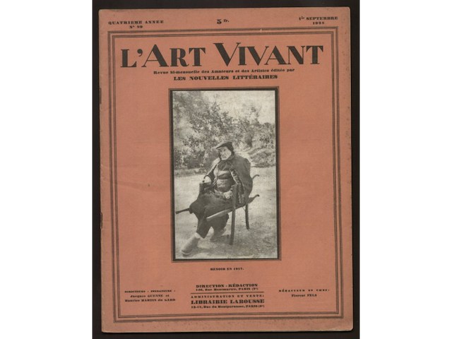 L`ART VIVANT francuski casopis 1928 renoar