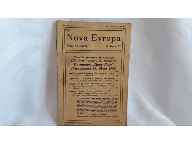 Nova Evropa broj 12 11 juna  1927