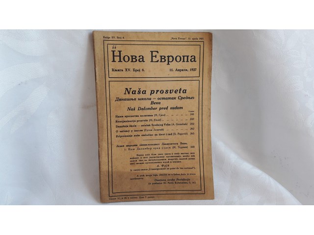 Nova Evropa broj 8 11 aprila 1927