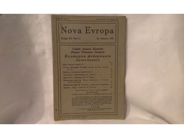 Nova Evropa broj 2 26 januara 1927