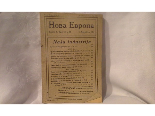 Nova Evropa broj 13 i 14 1 novembra 1924