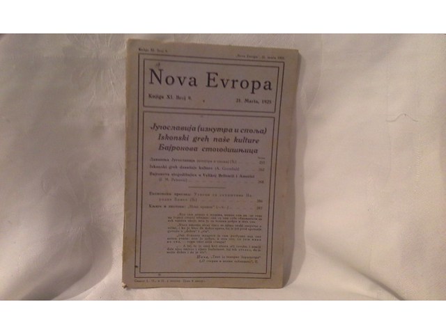 Nova Evropa broj 9 21 marta  1925