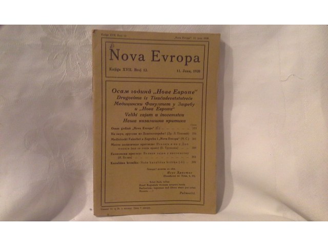 Nova Evropa broj 12 11 juna  1928