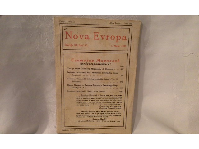 Nova Evropa broj 13 1 maja  1925