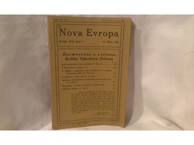 Nova Evropa broj 9 11 maja 1928