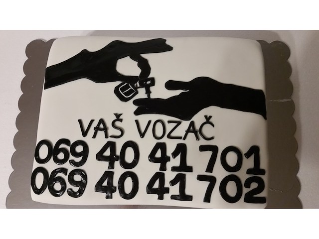 ukrasi za torte velika ploca sa logom firme