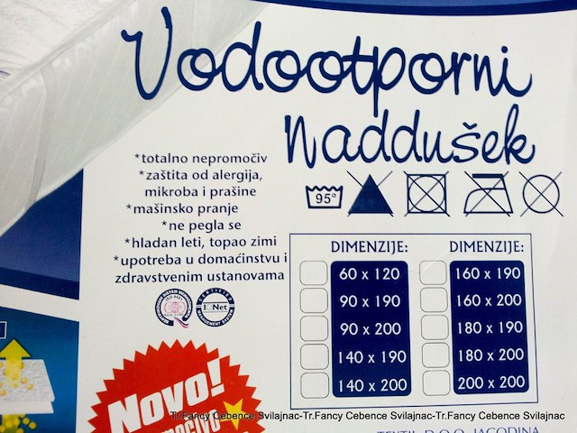 Vodootporni nadusek za krevet francuski dusek 200x200