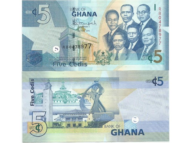 Ghana Gana 5 cedis 2015. UNC