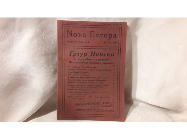 Nova Evropa broj 1 i 2 11 jula 1929