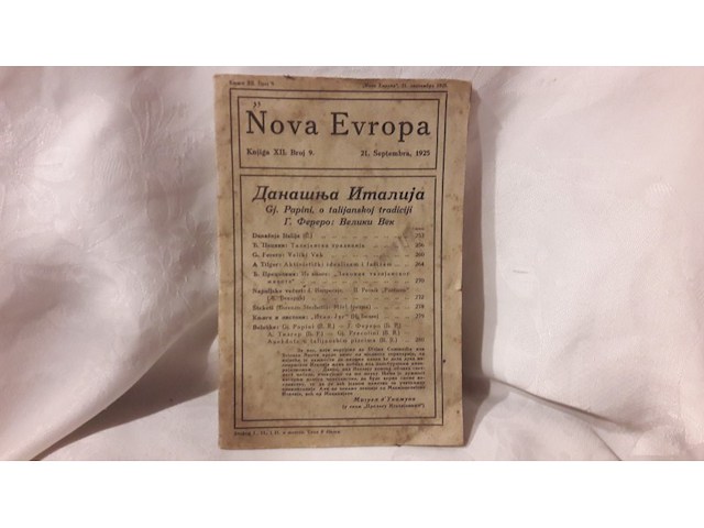 Nova Evropa broj 9 21 septembra 1925