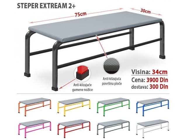 Steper za aerobik EXTREAM 2+ (Visina 34cm)