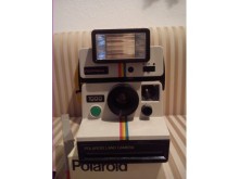 Polaroid 1000 rainbow green button