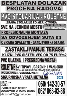 Pvc stolarija - kompletna usluga, odlozeno cekovima