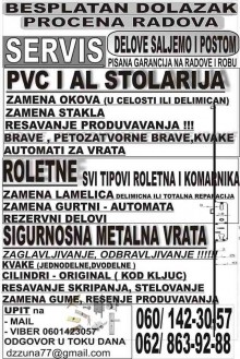 Servis pvc stolarije i roletni uz garanciju