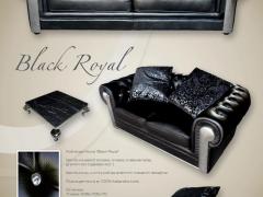 Crna kozna garnitura black royal