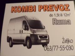 Kombi prevoz robe i selidbe ruma