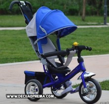Tricikl za decu playtime podesivi naslon plavi