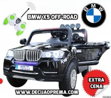 Bmw x5 off-road auto za decu na akumulator 12v dvosed crni