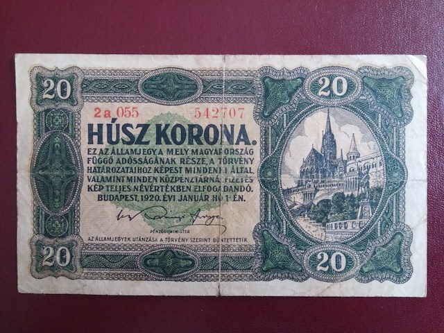 Madjarska 20 korona 1920