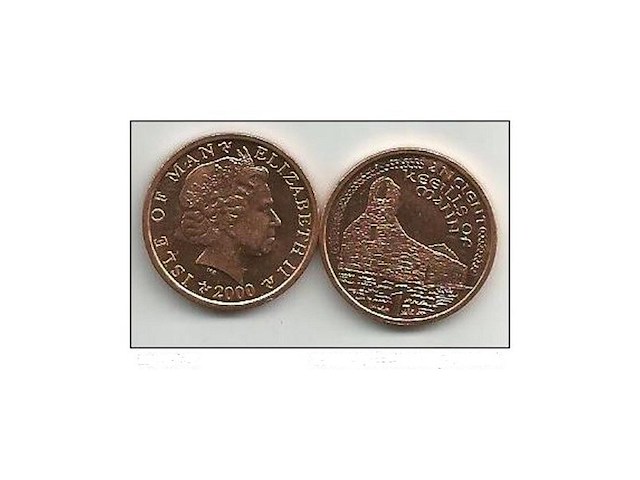 Isle of Man 1 penny 2000. UNC