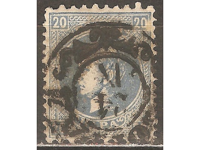 1869 -1878 - 123 Knez Milan 20 para z. 9 1/2 12